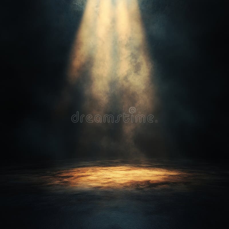Empty Stage Illuminated by a Single Spotlight Stock Image - Image of ...