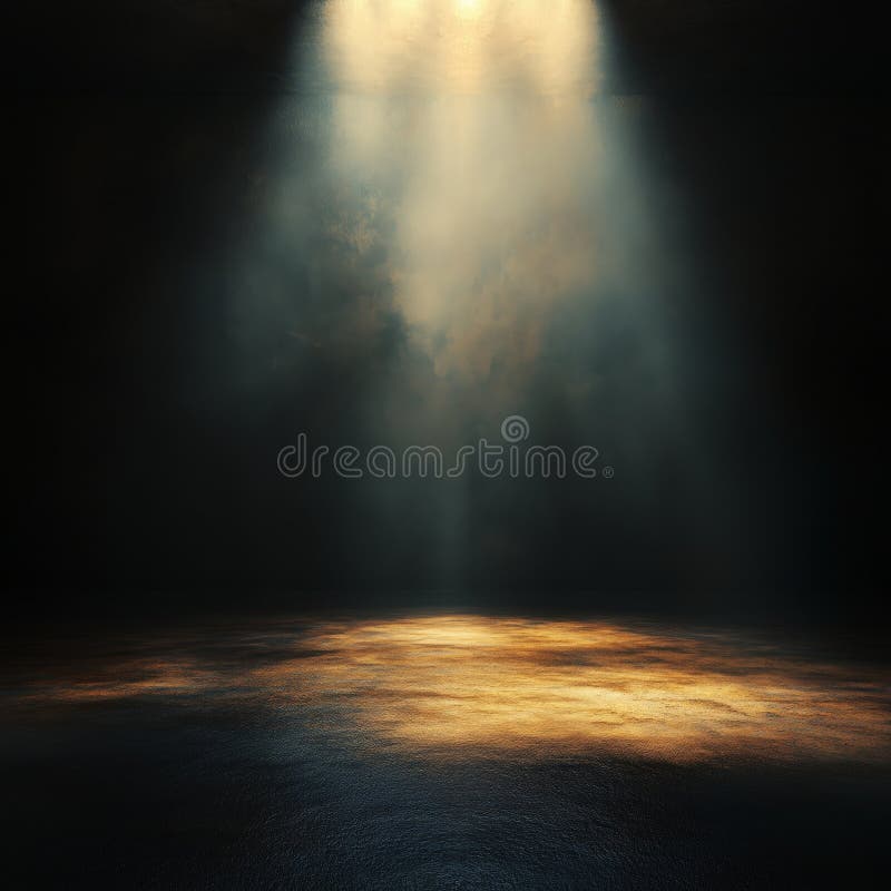 Empty Stage Illuminated by a Single Spotlight Stock Photo - Image of ...