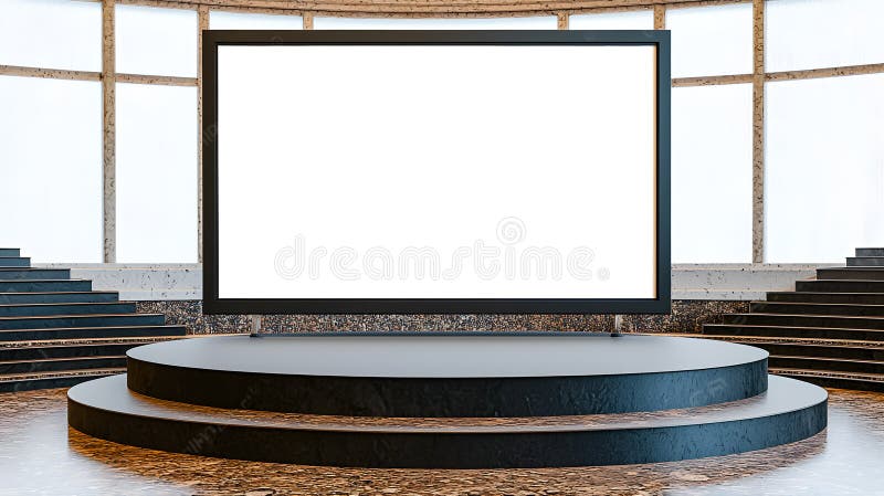 Empty Stage with Large Screen Backdrop. Stock Illustration ...