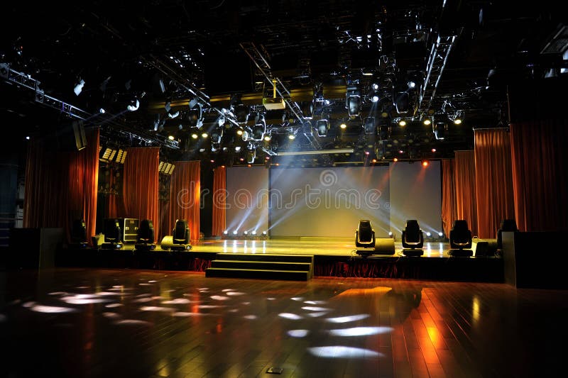 Empty stage in light stock image. Image of music, dance - 34678775