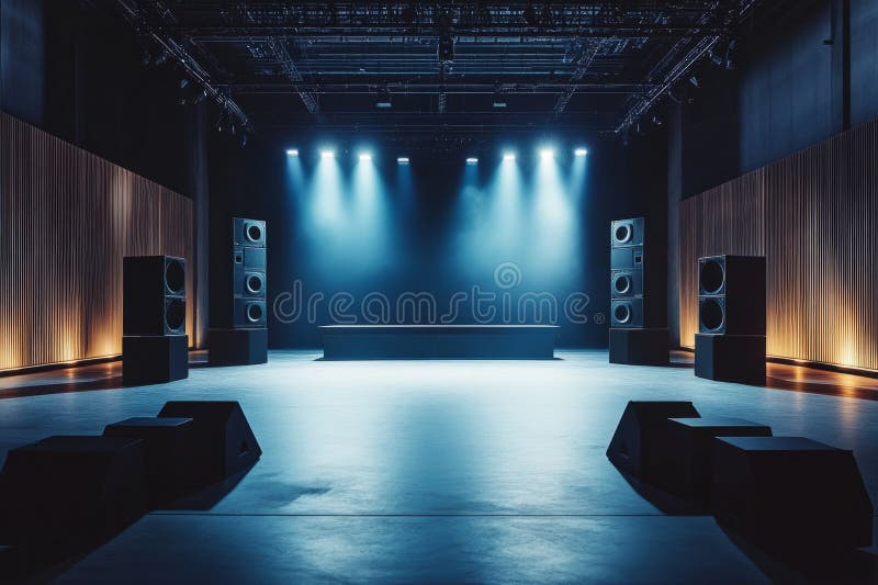 Empty Stage with Lighting Equipment is Waiting for the Show Stock Image ...