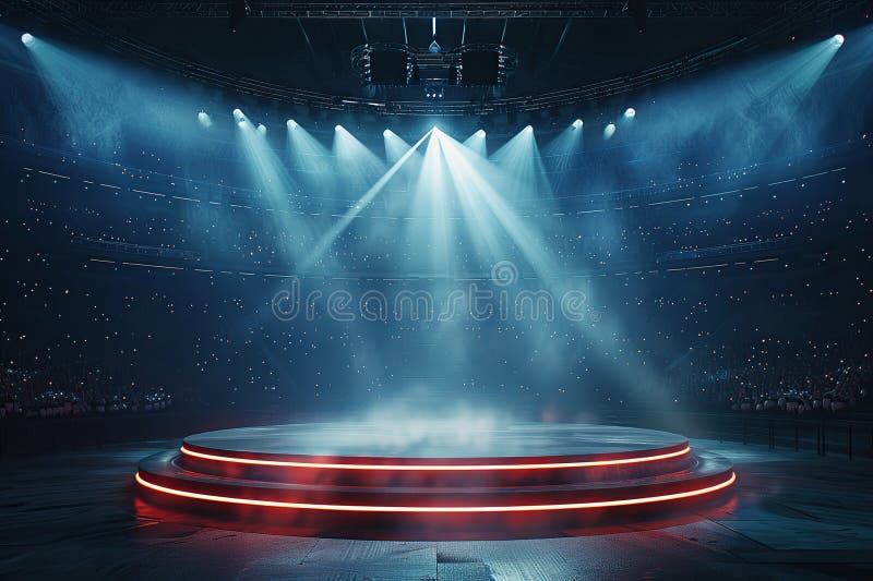 Empty Stage with Lights stock illustration. Illustration of concert ...