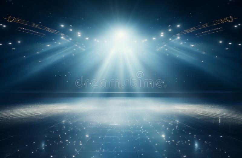 An Empty Stage with Lights and Spotlights on the Floor Stock Photo ...