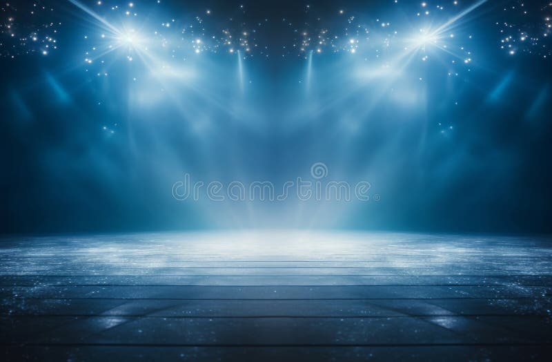 An Empty Stage with Lights and Spotlights on the Floor Stock Photo ...