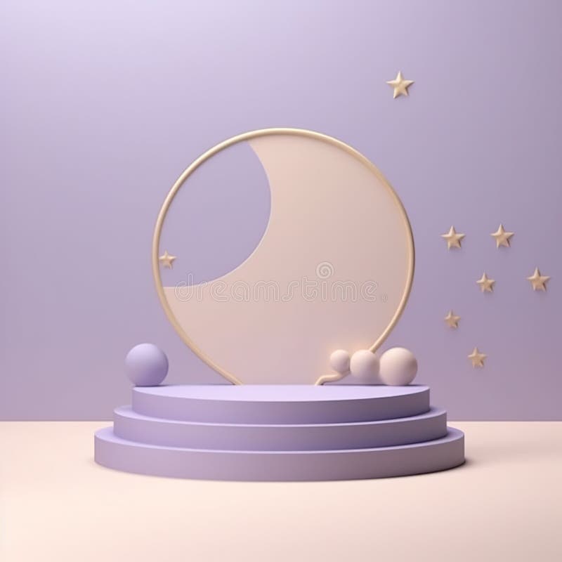 An Empty Stage with a Moon and Balls on it. Generative AI Image. Stock ...