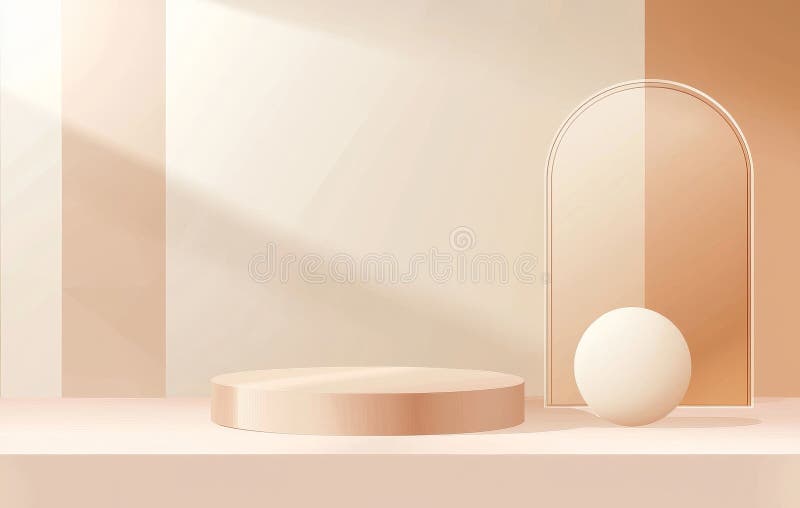 An Empty Stage with Pastel Colors for Cosmetic Presentation and Mockup ...