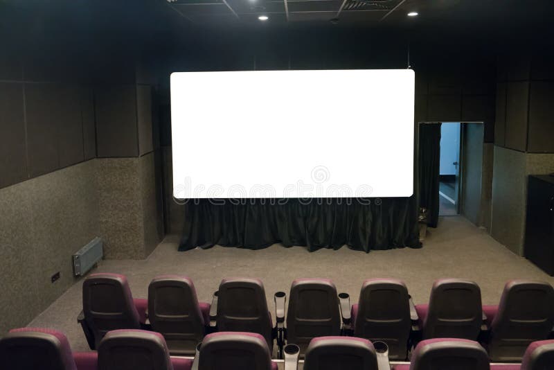 Empty Stage in the Small Movie Theater Stock Photo - Image of empty ...