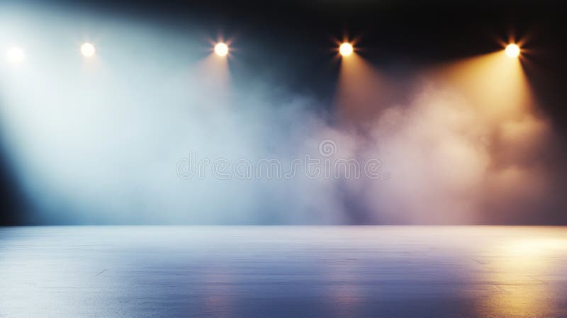Empty Stage with Smoke and Spotlights. Backdrops Stock Illustration ...