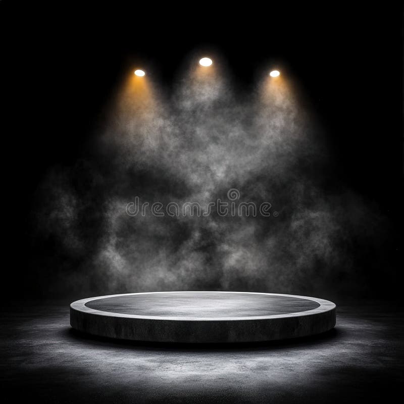 Empty Stage with Smoke and Spotlights. Stock Illustration ...
