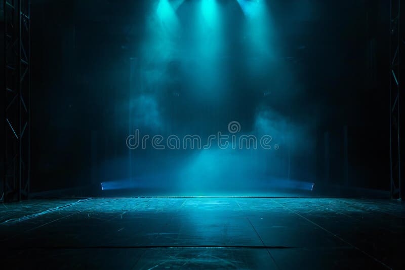 Empty Stage with Smoke and Spotlights, Stage Spotlight on the Stage ...