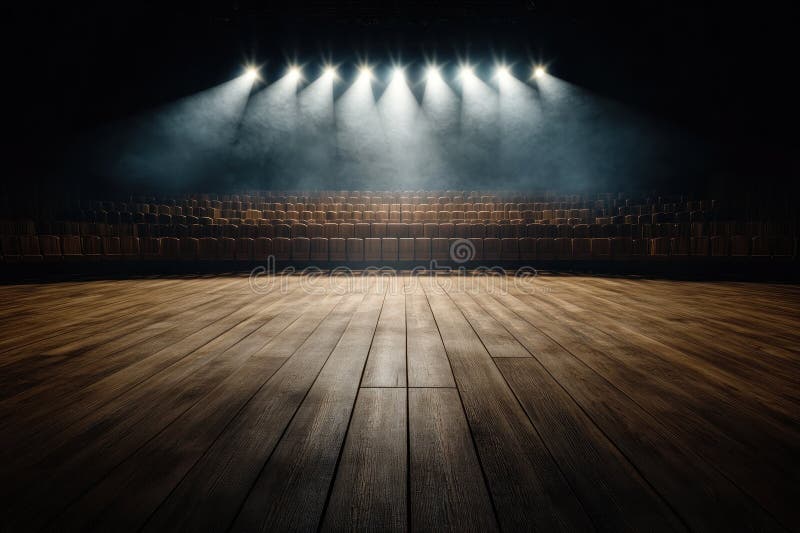 Empty Stage with Spotlight and Audience Seats, Anticipation Builds for ... Empty Stage with Spotlight and Audience Seats, Anticipation Builds for ...
