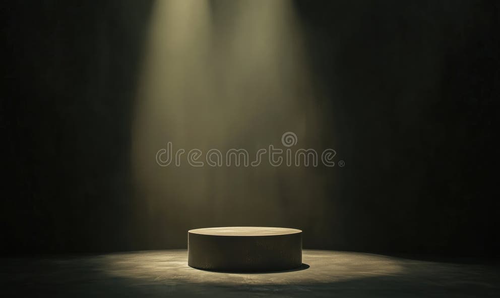 Empty Stage with Spotlight, Dark Background, Circular Platform ...