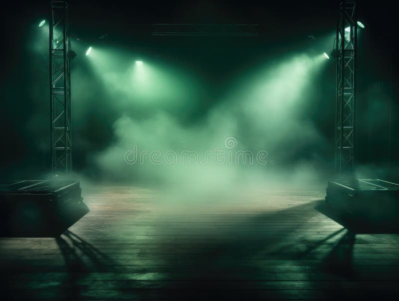 Empty Stage with a Spotlight with Fog Clouds, Photorealistic, Deep ...