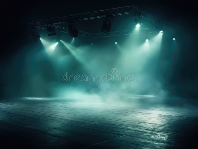 Empty Stage with a Spotlight with Fog Clouds, Photorealistic, Deep ...