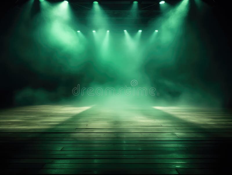 Empty Stage with a Spotlight with Fog Clouds, Photorealistic, Hard ...