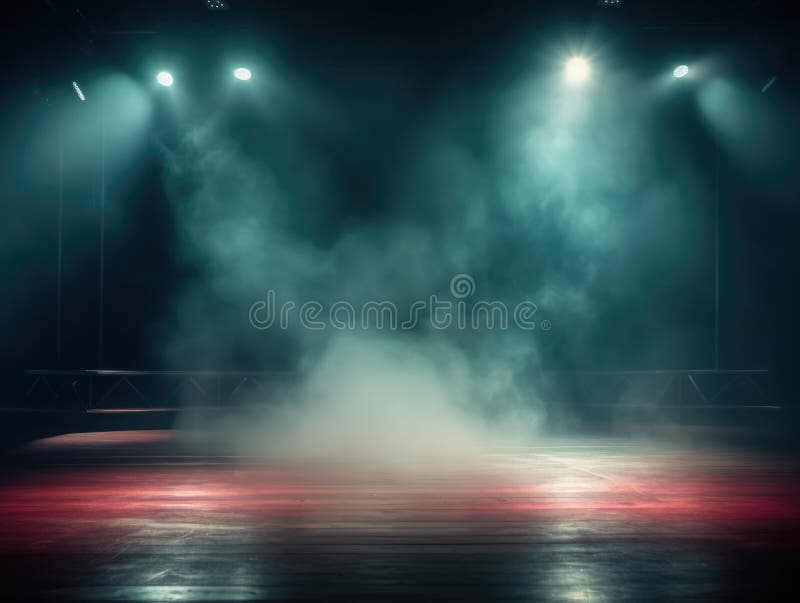Empty Stage with a Spotlight with Fog Clouds, Photorealistic, White ...