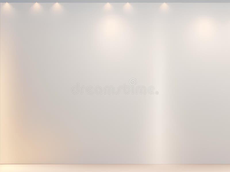 Spotlight on the Wall a Dark and Empty Room with Brick Walls and ...