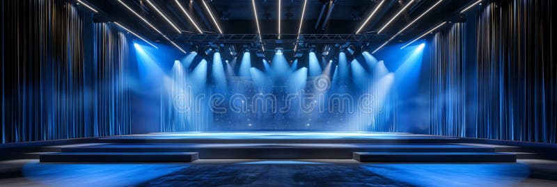 Empty Stage with Spotlights Background for Presentation Stock Image ...