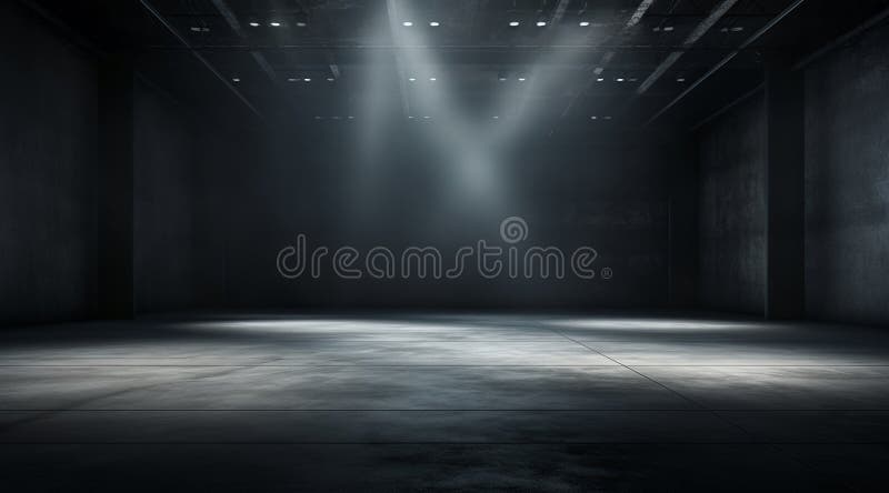 Empty Stage with Spotlights in the Dark Stock Image - Image of modern ...