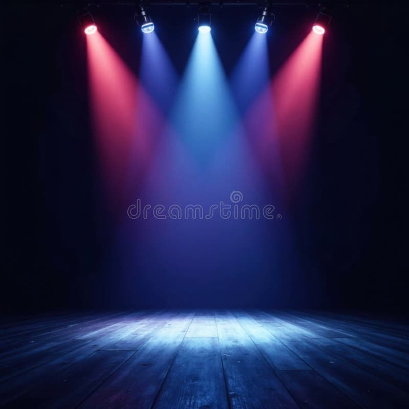 Empty Stage, Spotlights Illuminate Dark Floor, Dark, Music Stage, Blank ...