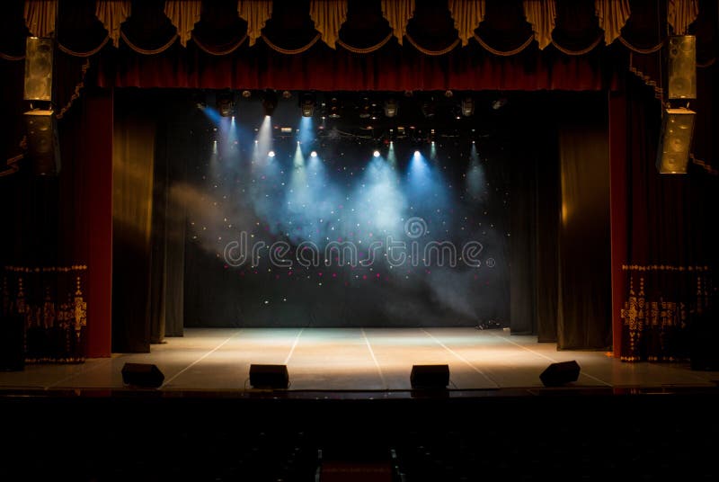 Stage Theater Stage with Spotlight Performance Lig Stock Image - Image ...