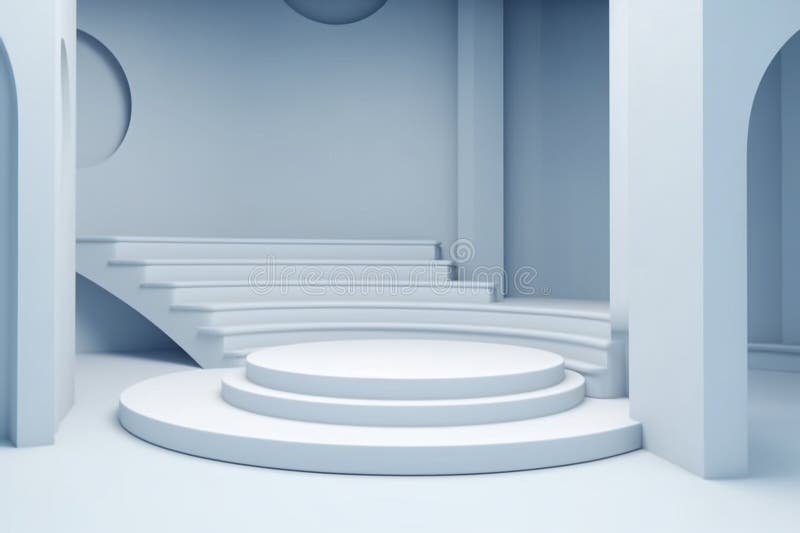 Empty Stage with a White Podium, Created with Generative AI Stock ...
