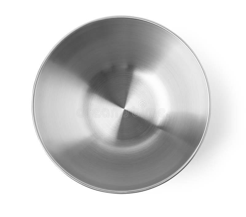 Empty Stainless Steel Bowl Isolated on White Background Stock Photo ...