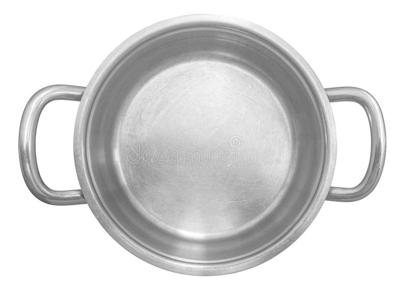 Empty Stainless Steel Cooking Pot on White Background Stock Image ...