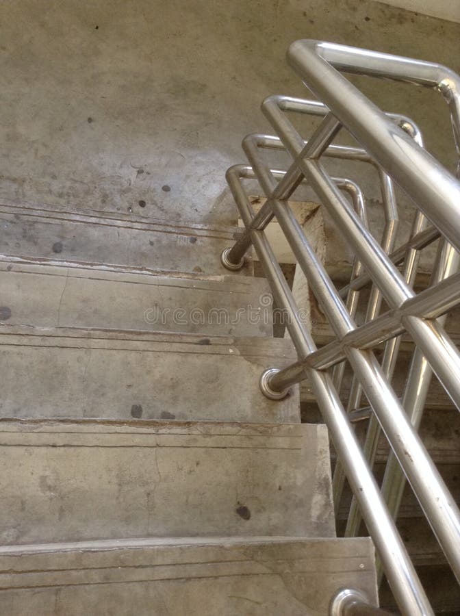 Empty Stair and Aluminum Railing Stock Image - Image of stair, worker ...