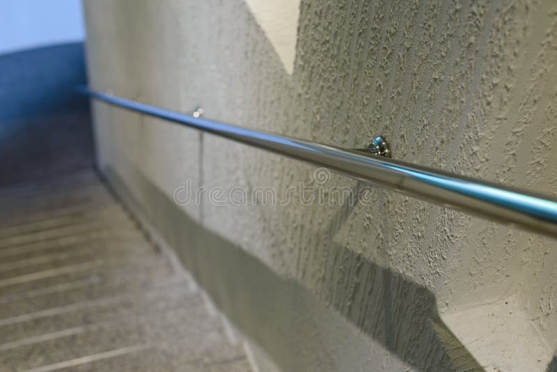 Empty Stair with Steel Railing - Indoor Modern Architecture Stock Photo ...