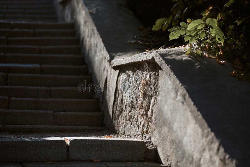 Empty Staircase with Curb. Sun Light Falling on Ground Stock Image ...
