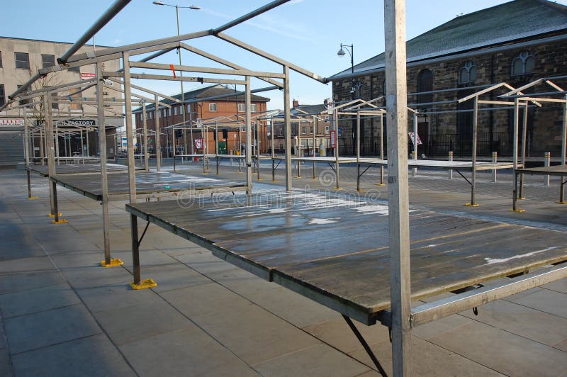 Empty Stalls at South Shields Stock Photo - Image of river, market ...