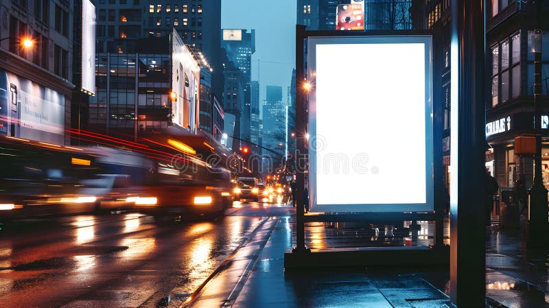 An Empty Stand for Advertising in a Big City Stock Image - Image of ...