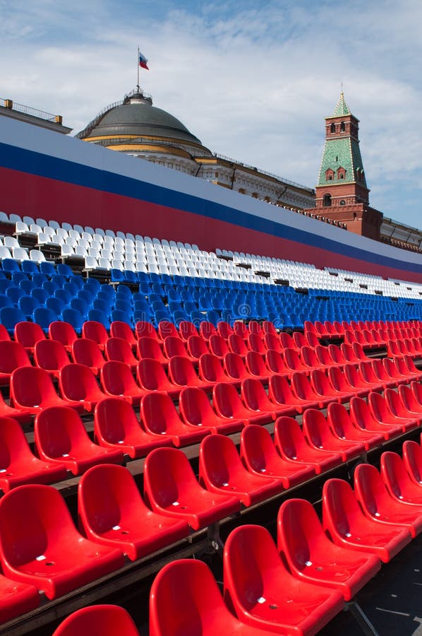 Empty stand on Red Square stock image. Image of russia - 28733683