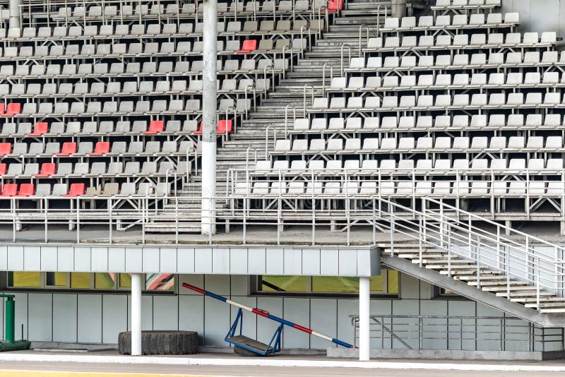 Empty Stands for Fans at the Stadium Stock Image - Image of game, green ...