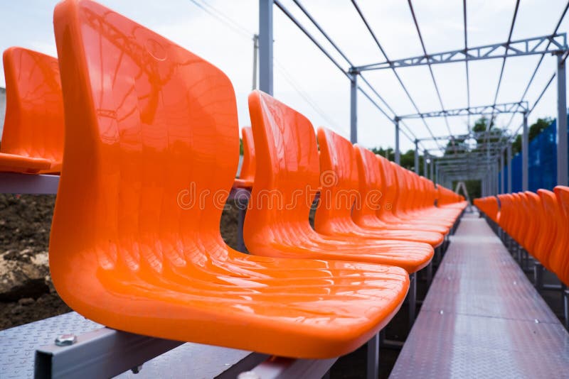 Empty Stands with Plastic Seats Stock Image - Image of texture, field ...