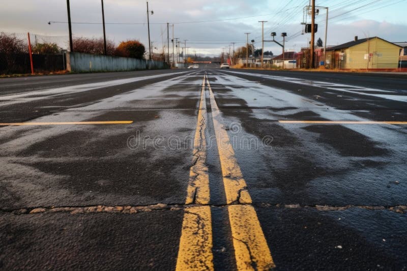 Empty Start Line with Tire Marks on Asphalt Stock Illustration ...