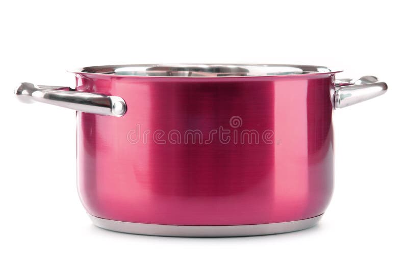 Empty Steel Pot Isolated on White Background Stock Image - Image of ...