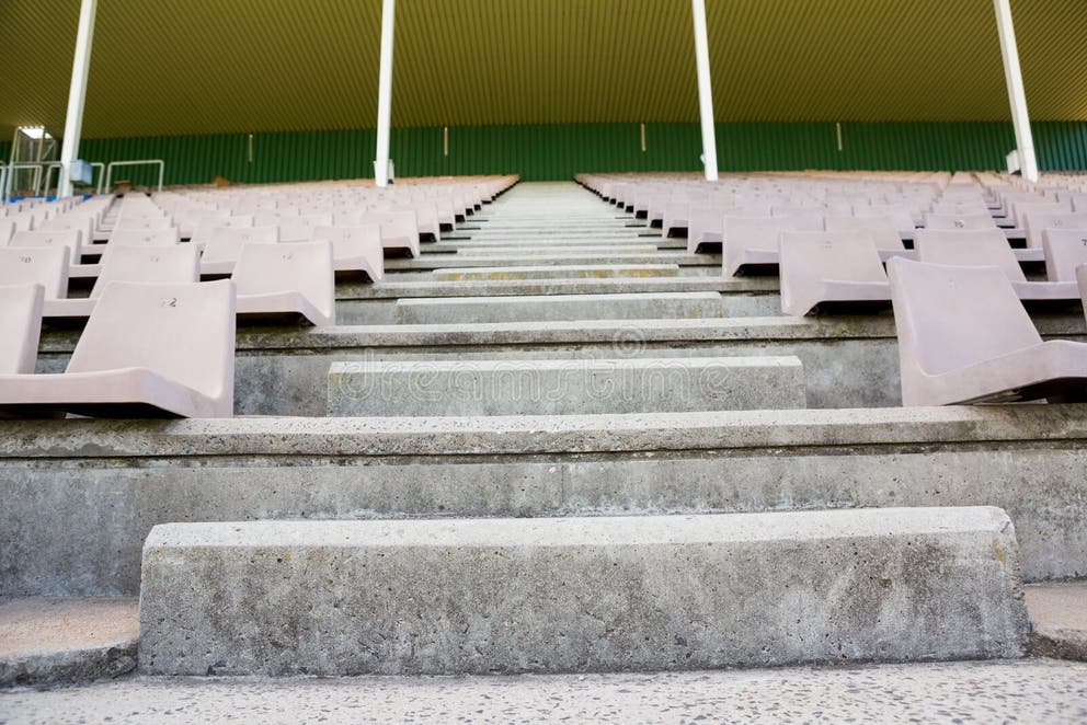 Empty Steps Amidst Seats at Stadium Stock Illustration - Illustration ...