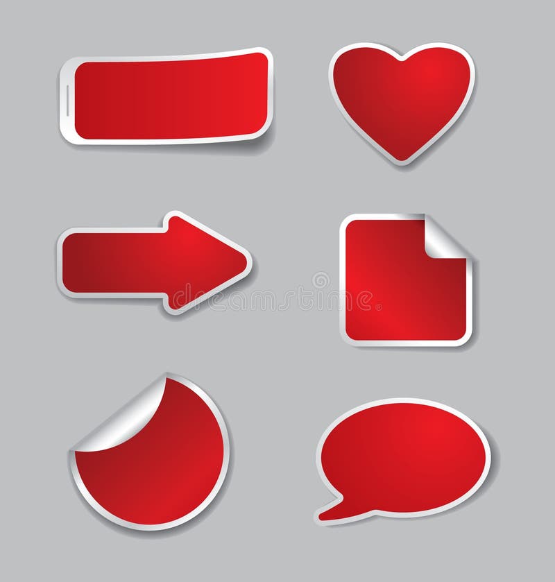 Set of Empty Stickers, Design Elements Stock Vector - Illustration of ...
