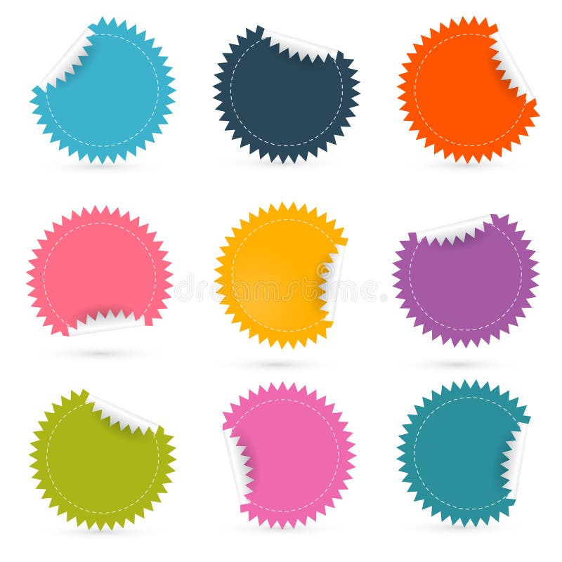 Empty Stickers - Labels Set Stock Vector - Illustration of colorful ...