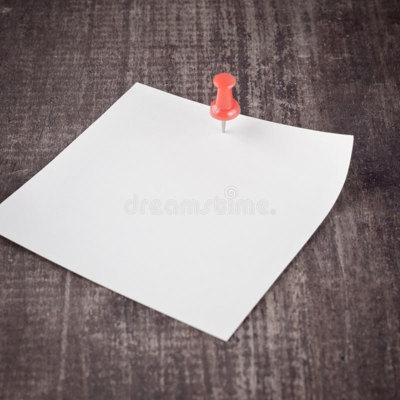 Empty Sticky Note on an Wooden Table Stock Image - Image of fasten ...