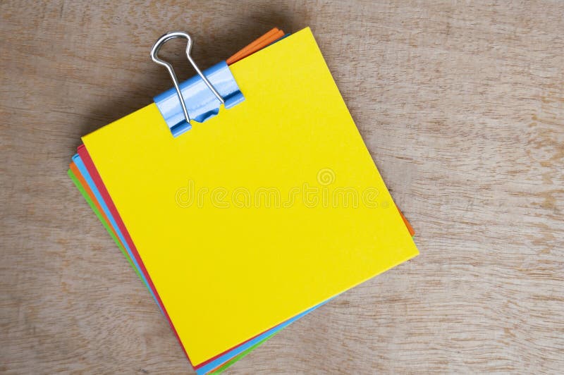Empty Sticky Notes on Wooden Background with Customizable Space for ...