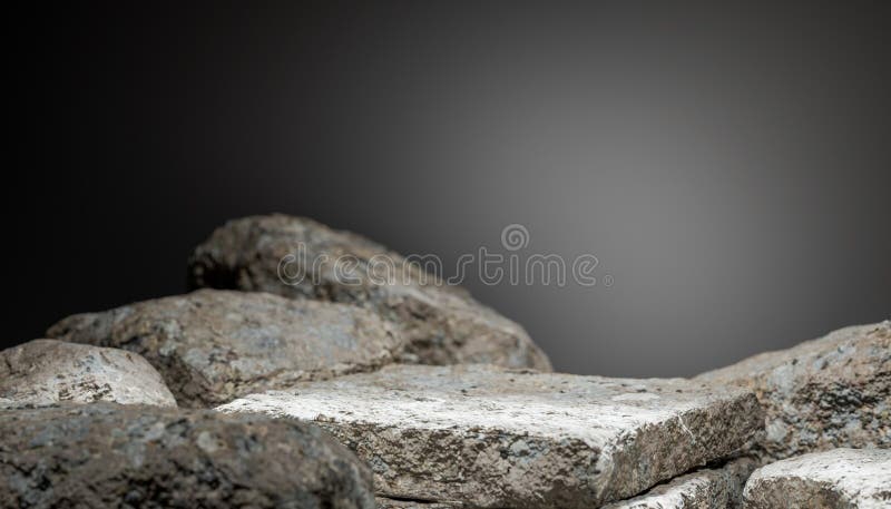 Empty Stone Podium for Product Placement, Natural Rock Background ...
