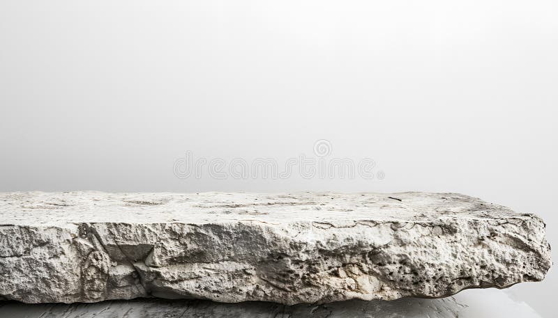 Empty Stone Surface Against White Background. Mockup for Design Stock ...