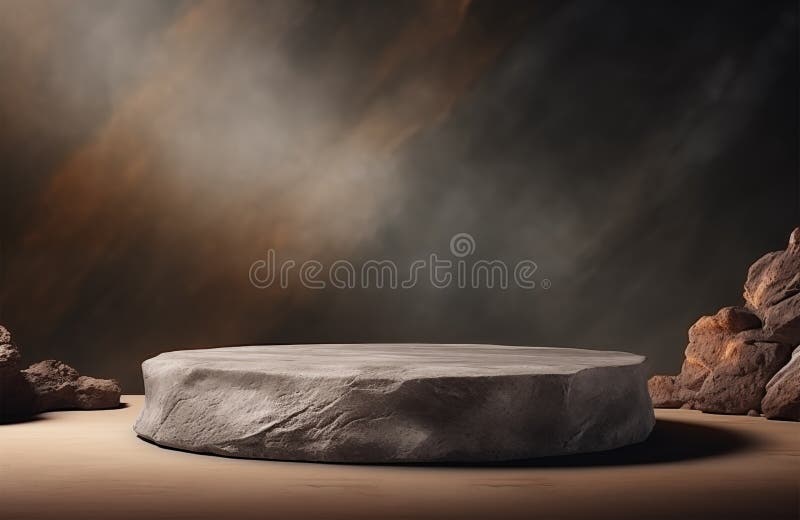 Empty Stone Table, Product Display Montage Stock Illustration ...