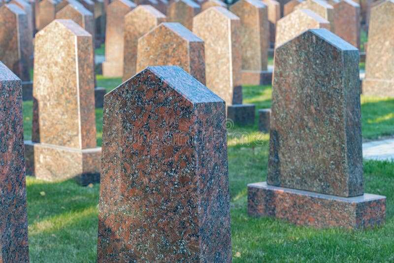 Empty Stone Tombstone in a Military Cemetery. Stock Image - Image of ...