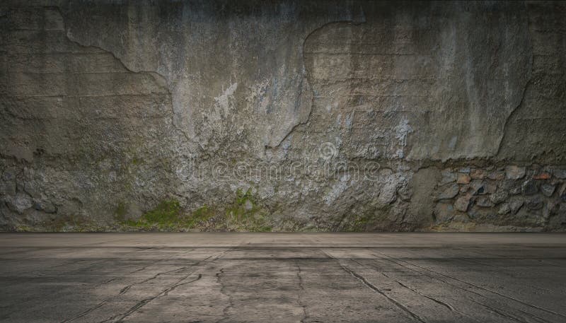 Empty Stone Wall Background and Floor Stock Image - Image of brick ...
