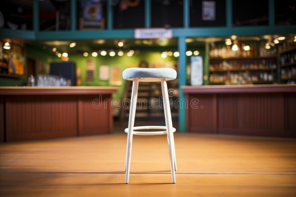 An Empty Stool on a Comedy Club Stage Stock Image - Image of stool ...