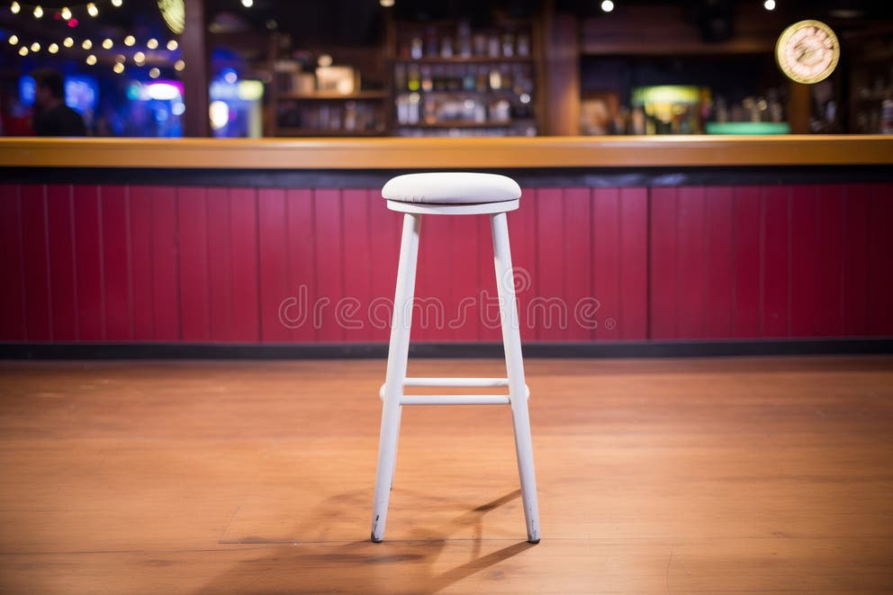 An Empty Stool on a Comedy Club Stage Stock Photo - Image of show ...